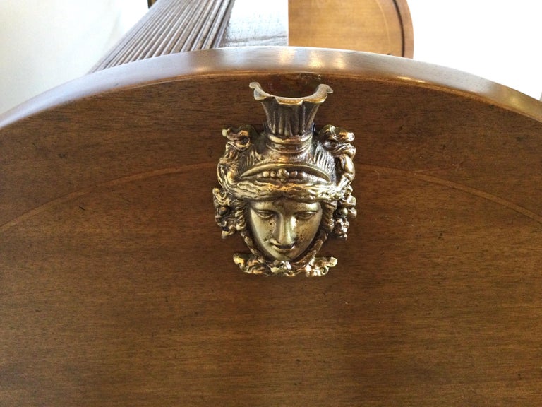 Regency Style Barrel Top Desk in Fruitwood For Sale at 1stDibs