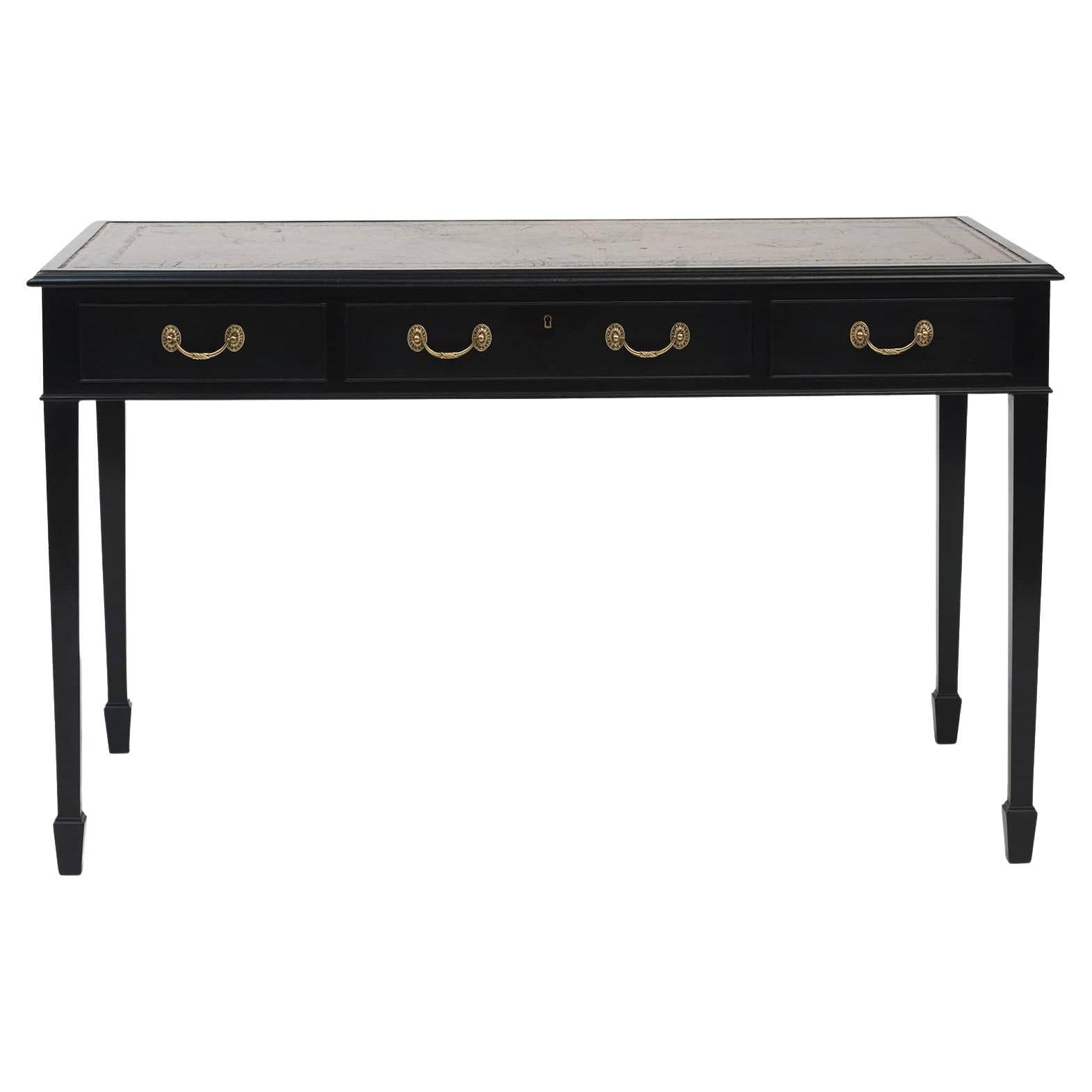 Regency Style Black Polished Writing Desk at 1stDibs