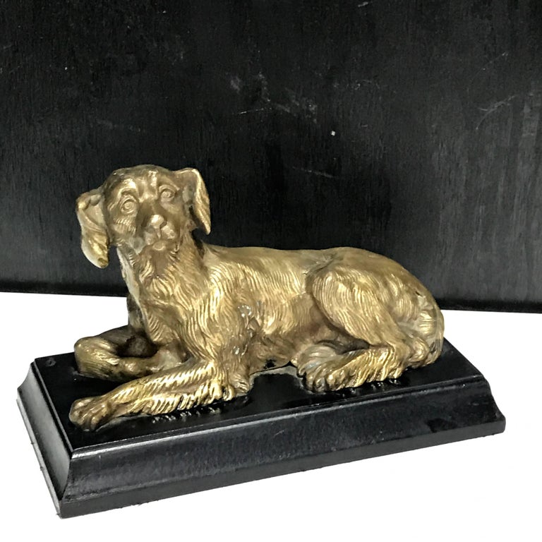 Regency Style Bronze Figure of a Recumbent Dog For Sale at 1stDibs