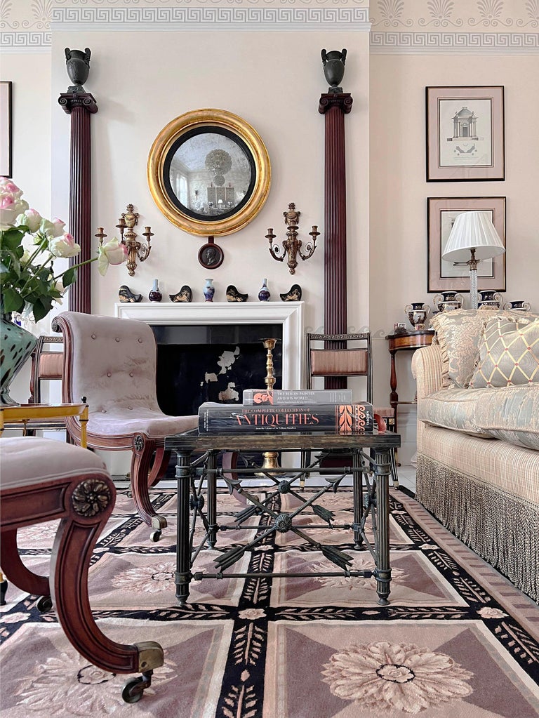 Bronze Low Cocktail Table with Glass Top For Sale at 1stDibs