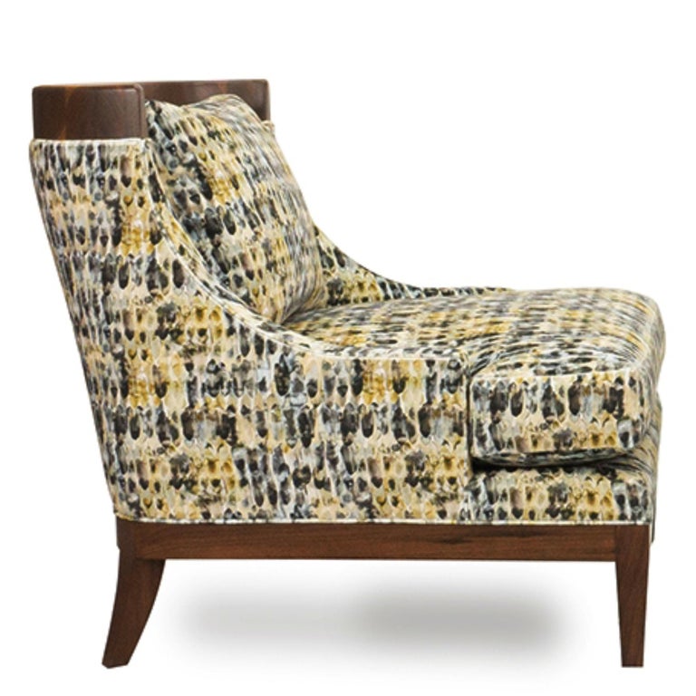 Regency Style Club Chair with Pebbled Watercolor Print For Sale at 1stDibs