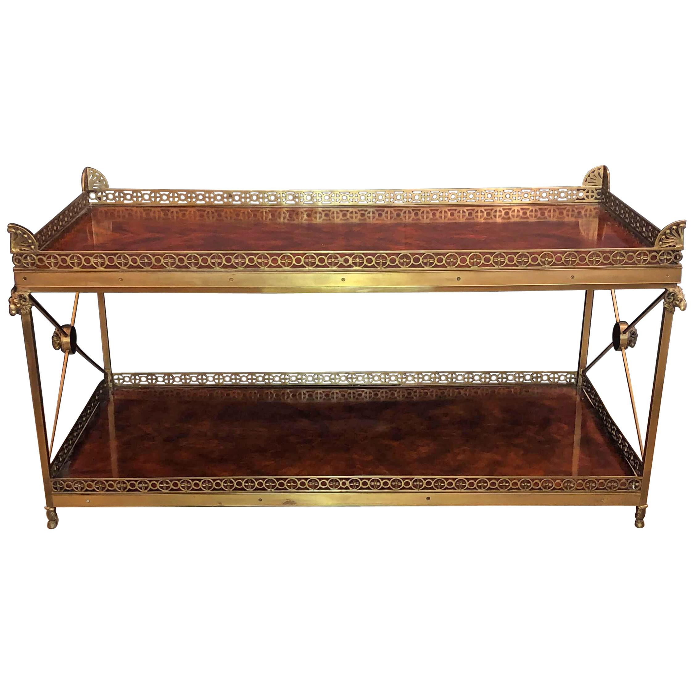 Vintage English Intarsia Inlaid Regency Style Coffee Table at 1stDibs