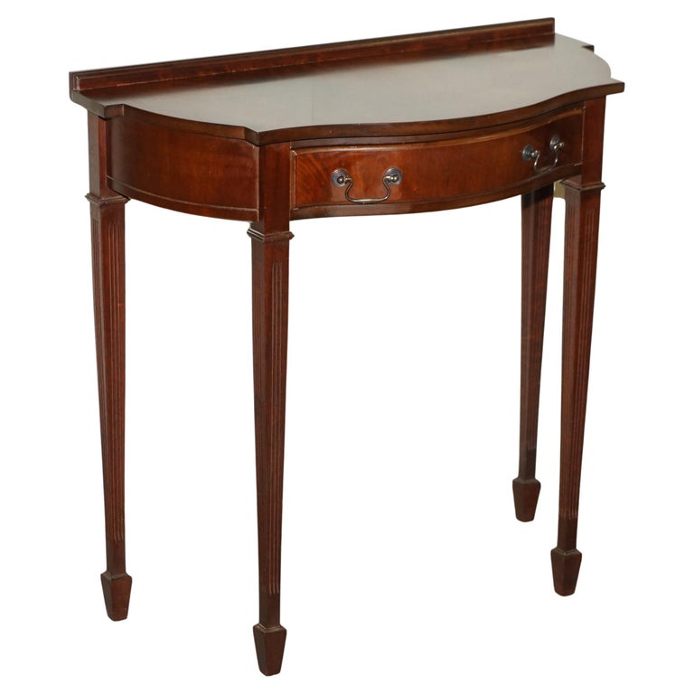 Regency Style Demilune Flamed Hardwood Console Hall Table with Spade ...