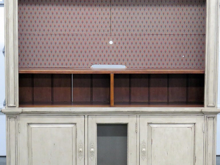 Regency Style Distressed Painted Entertainment Center at 1stDibs