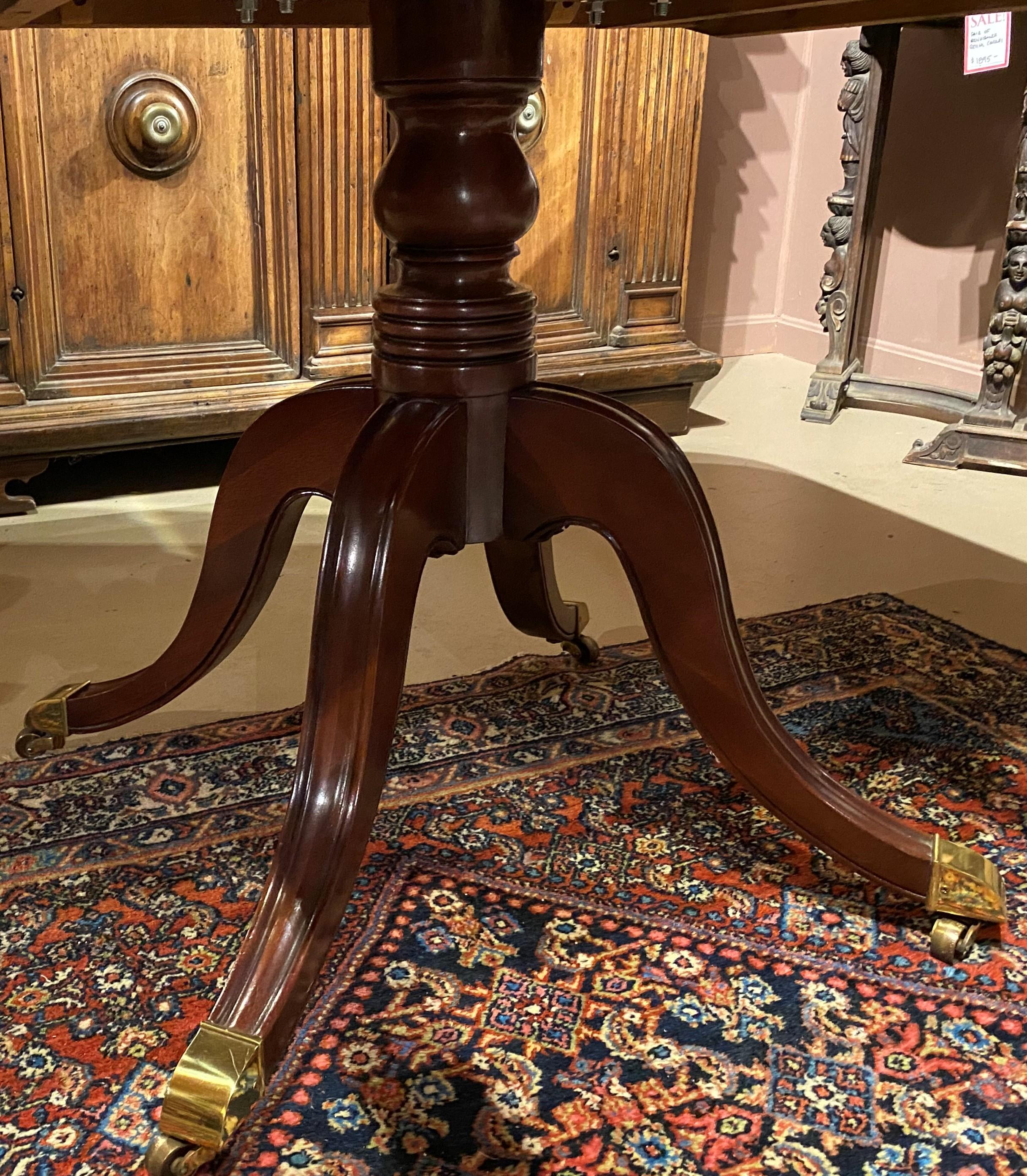 Regency Style Double Pedestal Dining Table with Spectacular Mahogany ...