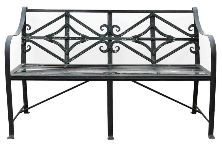 Regency Style English Wrought Iron Bench at 1stDibs