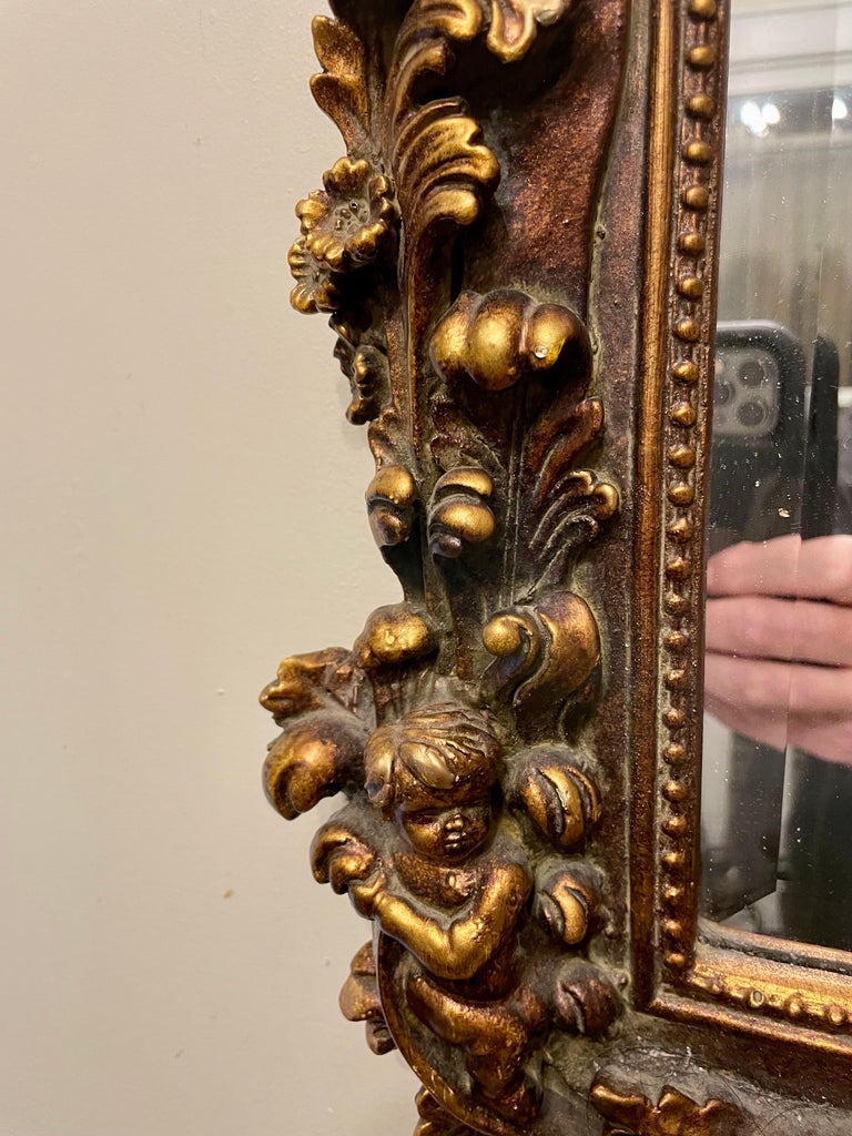 Regency Style Gilt Cherub Mirror For Sale at 1stDibs