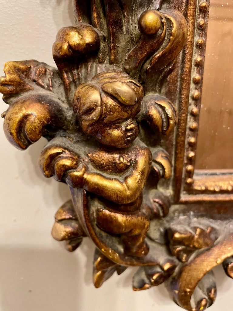 Regency Style Gilt Cherub Mirror For Sale at 1stDibs