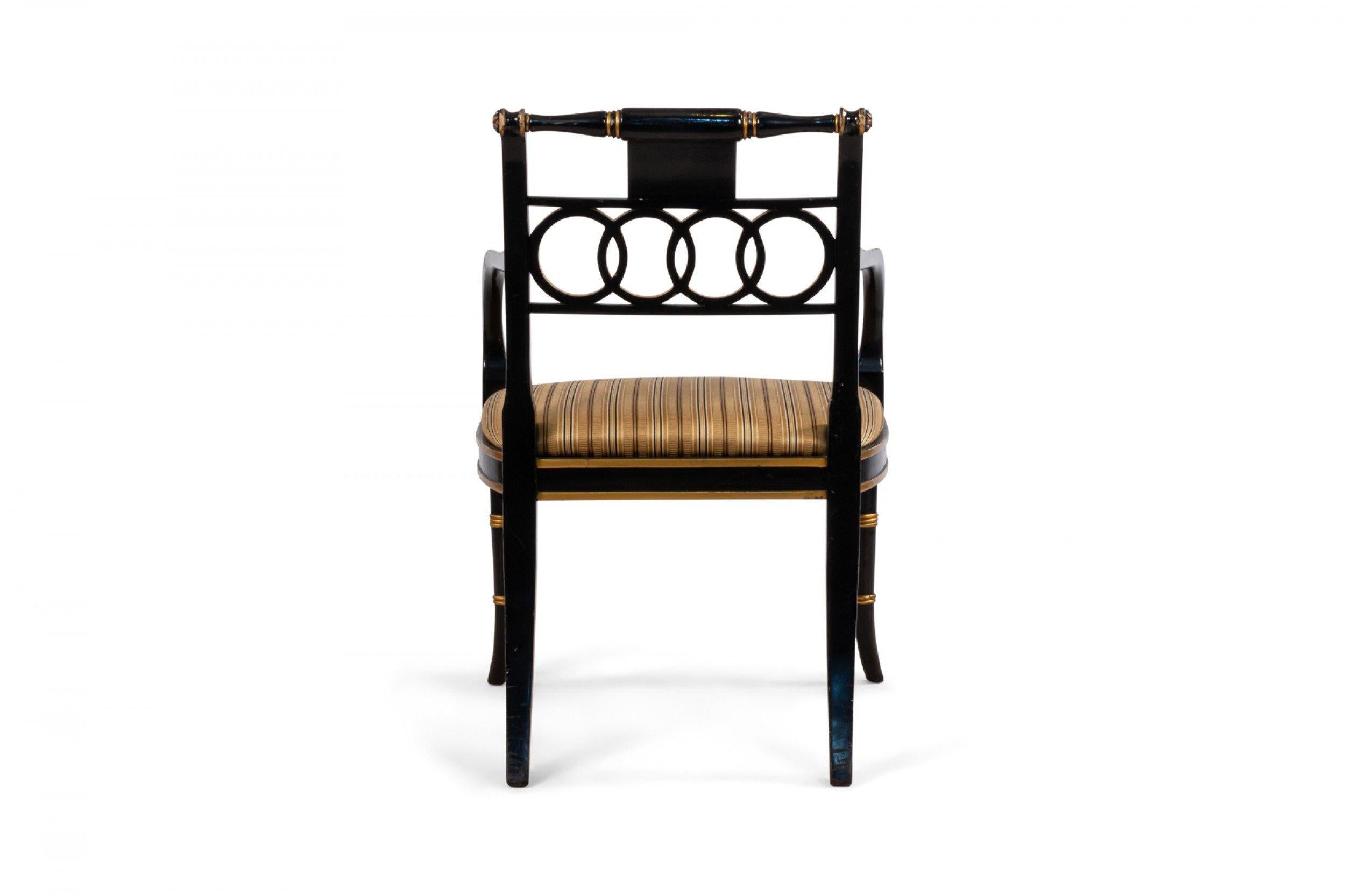 Regency Style Gilt Lacquer Ring Back Armchairs with Gold Seats For Sale ...