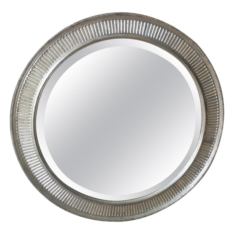 Regency Style Giltwood Round Mirror with Beveled Plate, Lovely M Finish ...