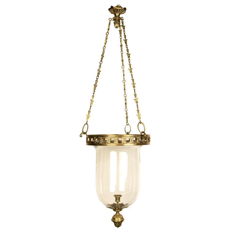 Regency Style Glass Bell Jar Pendant at 1stDibs