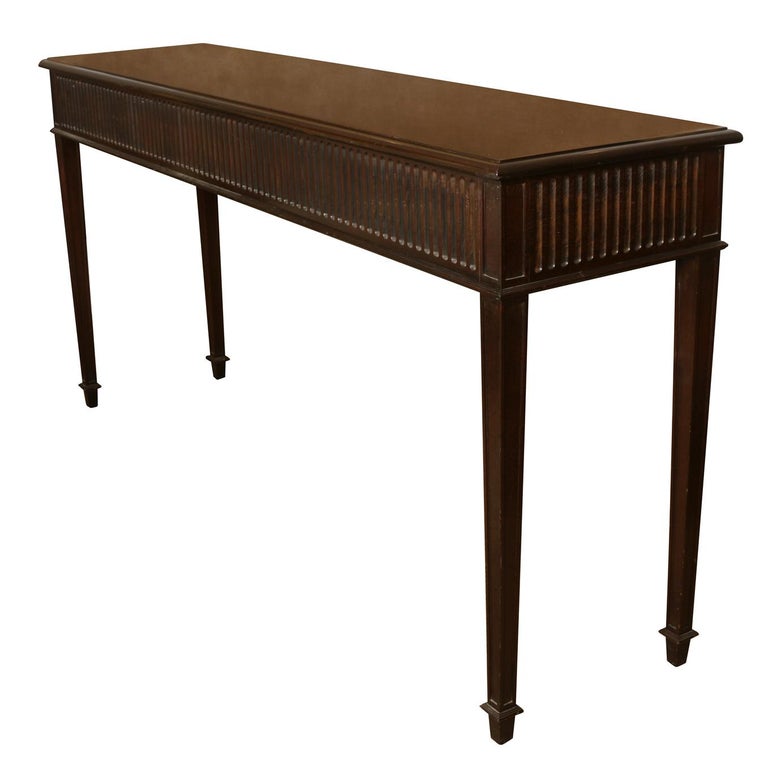 Regency Style Large Mahogany Console with Fluted Apron at 1stDibs