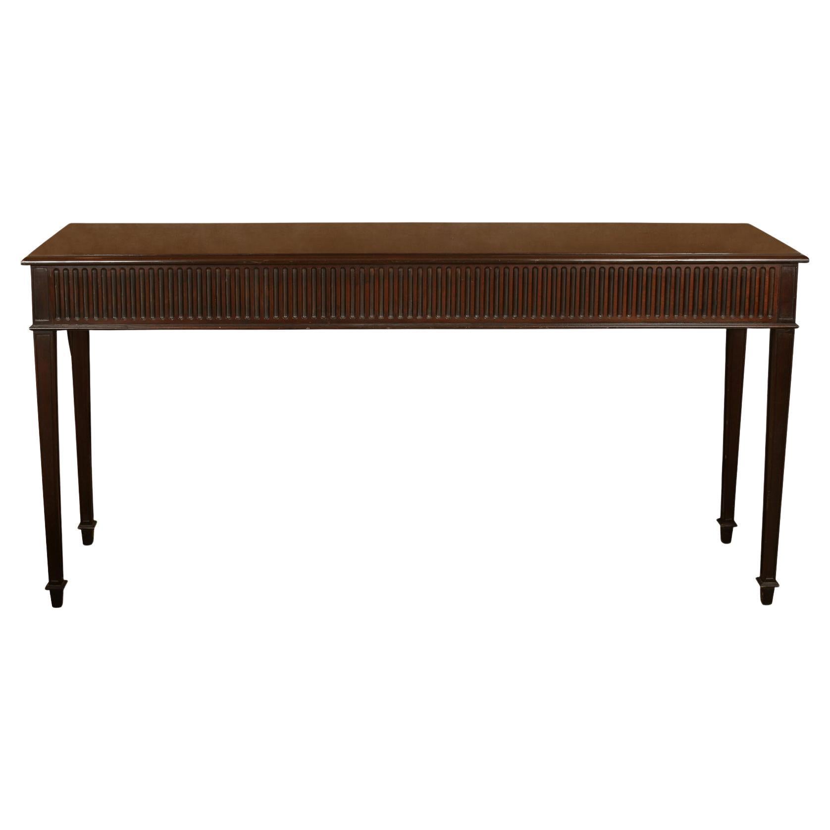 Regency Style Large Mahogany Console with Fluted Apron at 1stDibs
