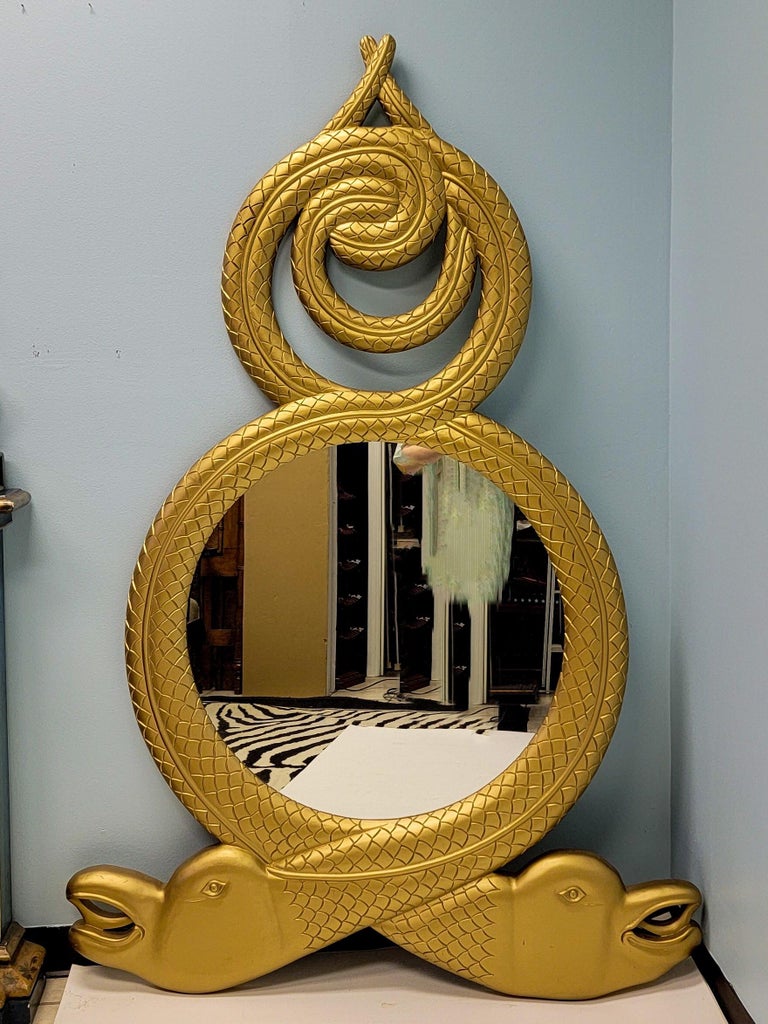 Regency Style Large Scale Giltwood Double Serpent Mirror, Pair ...
