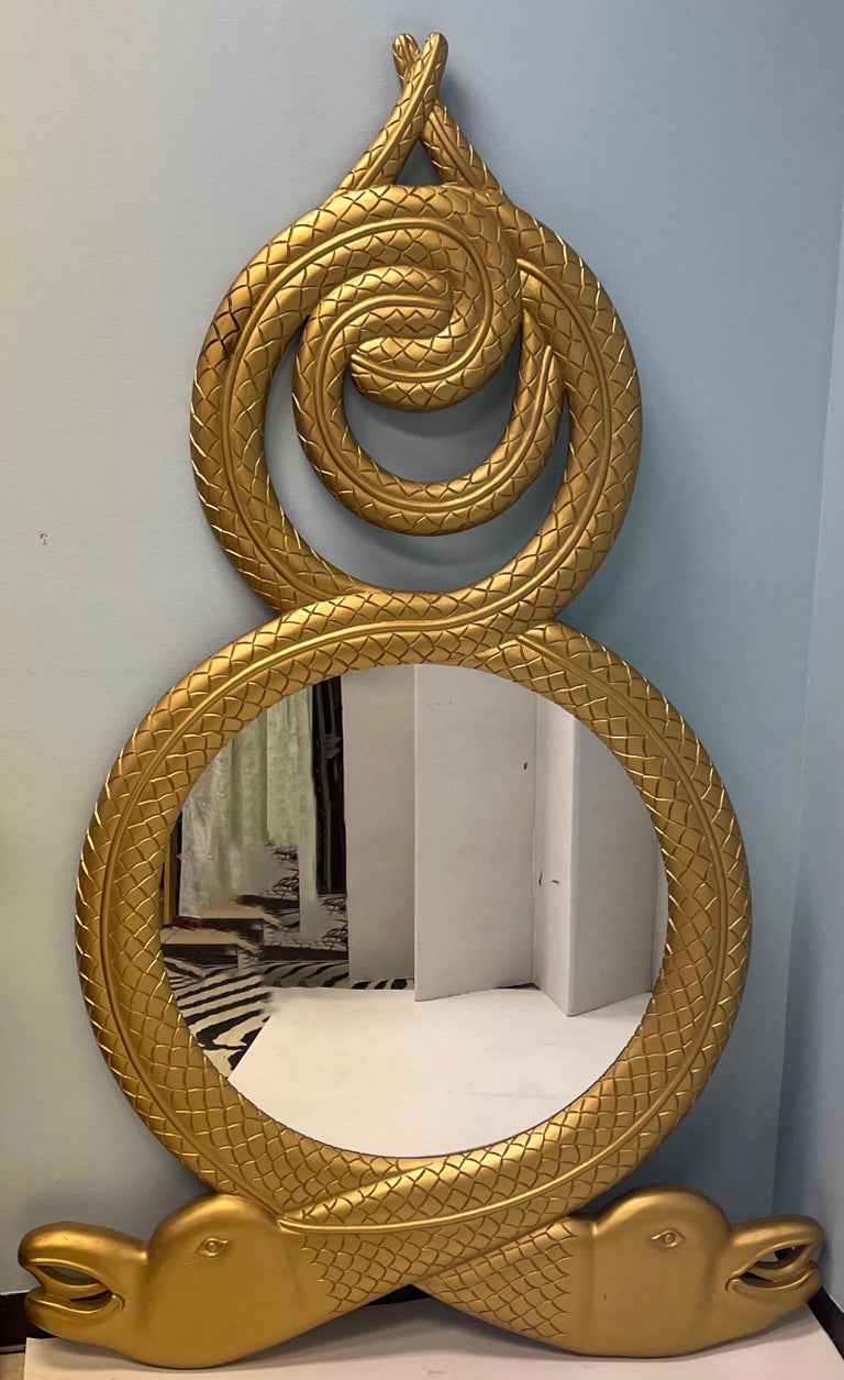 Regency Style Large Scale Giltwood Double Serpent Mirror, Pair ...