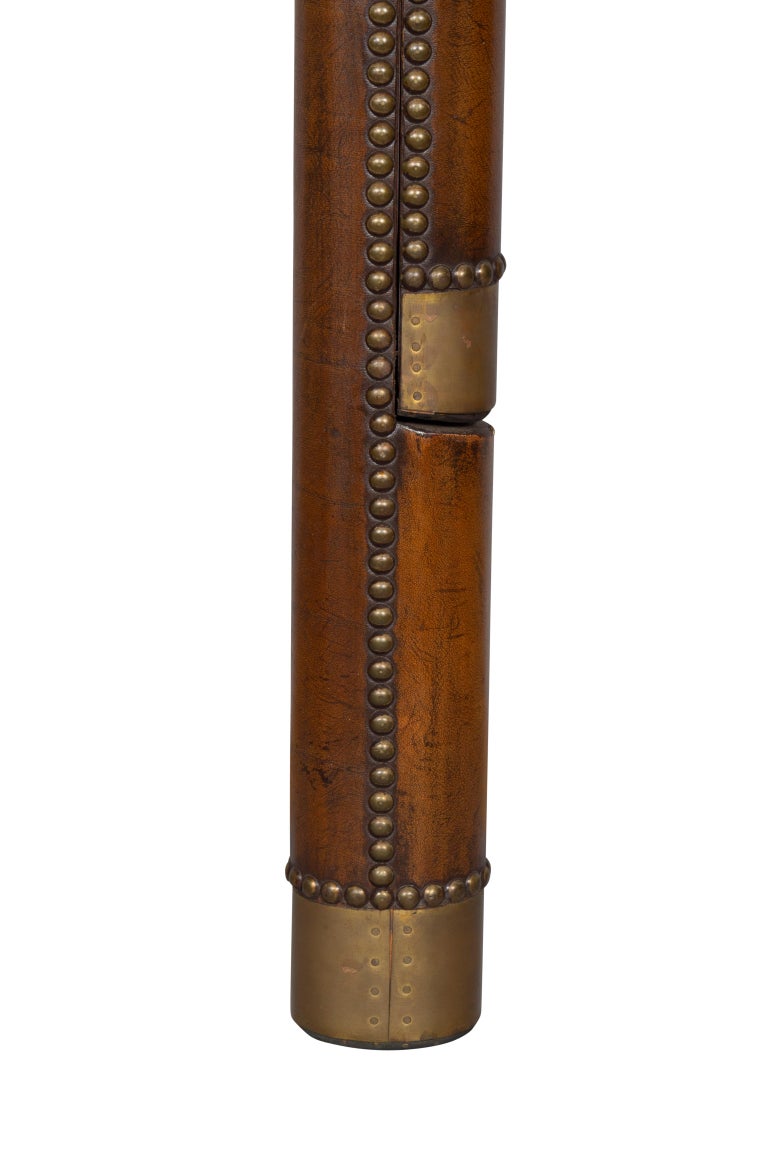 Regency Style Leather and Brass Stick Ladder For Sale at 1stDibs