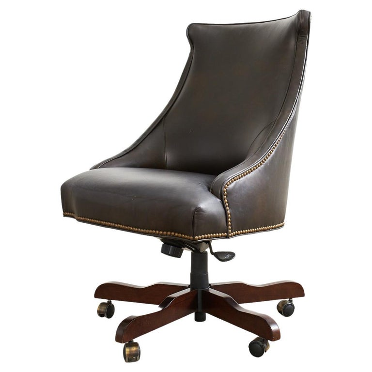 Regency Style Leather Executive Office Chair by Century For Sale at 1stDibs