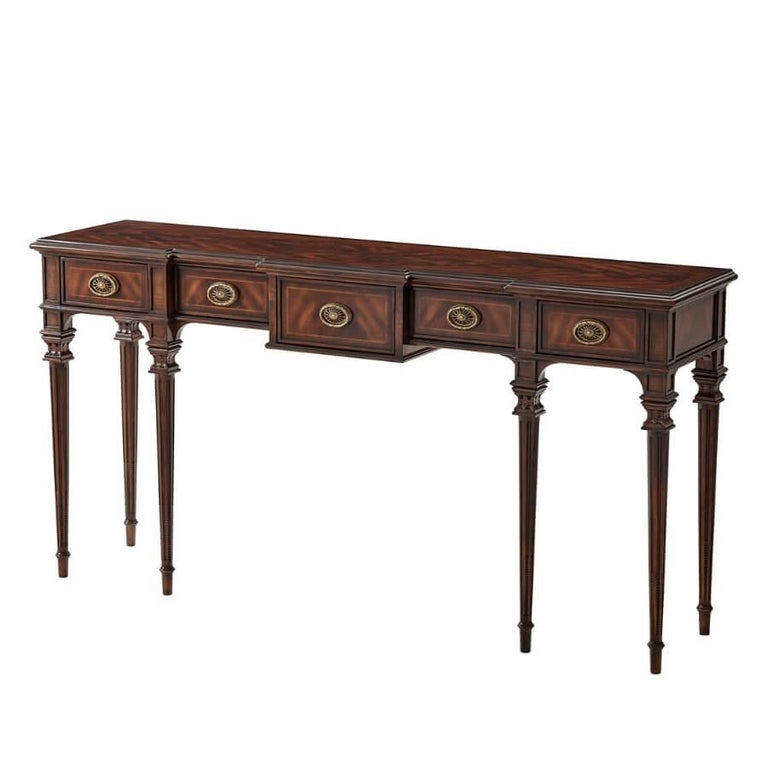 Regency Style Mahogany Breakfront Console For Sale at 1stDibs