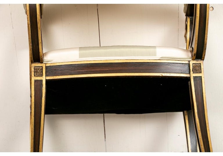 Regency Style Mahogany Gilt Decorated Armchair For Sale at 1stDibs
