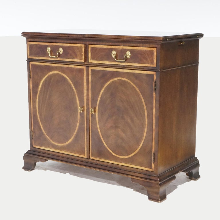 Regency Style Mahogany Inlaid and Banded Credenza Server by Henredon ...