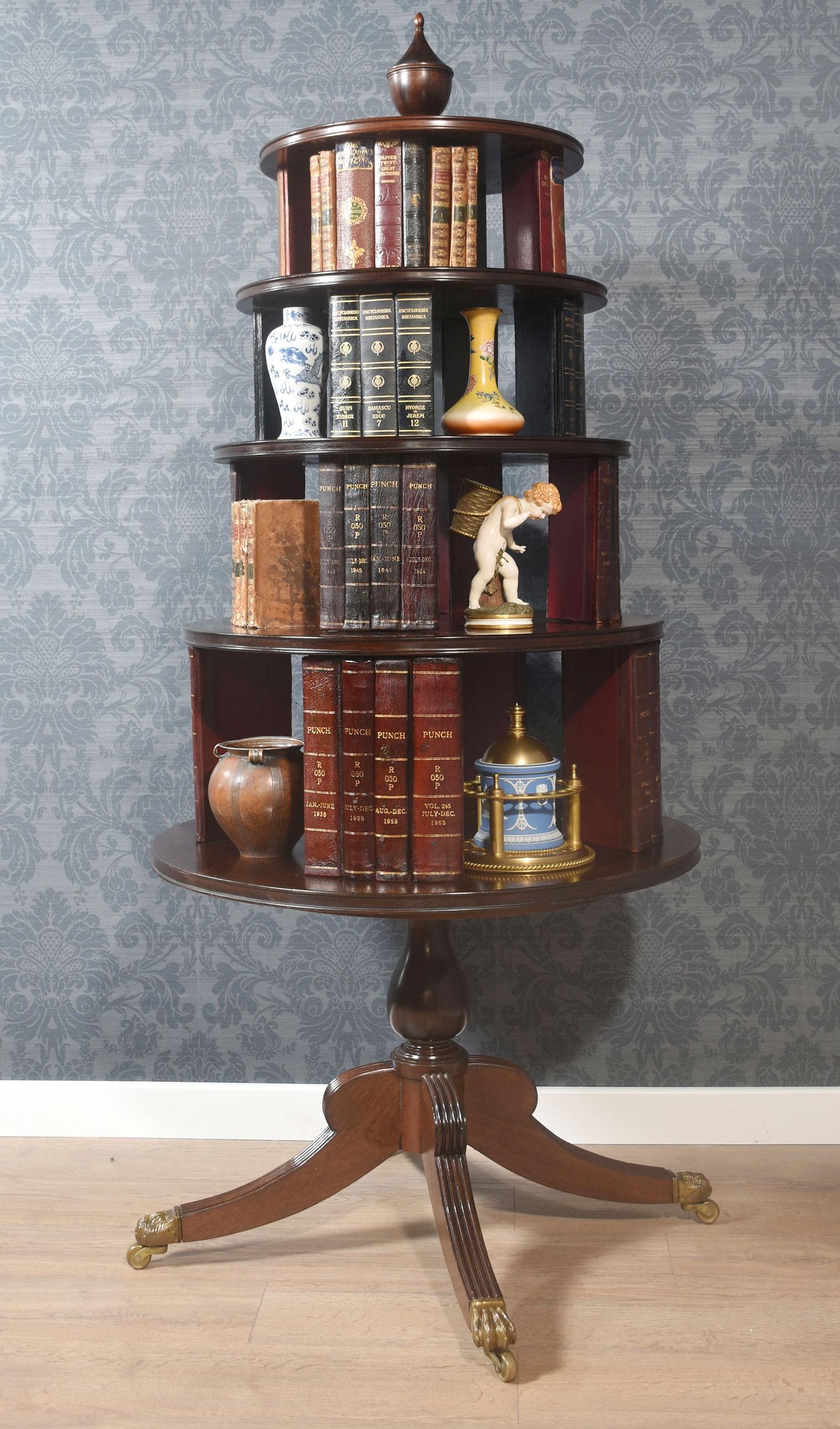 Regency style mahogany revolving bookcase For Sale at 1stDibs