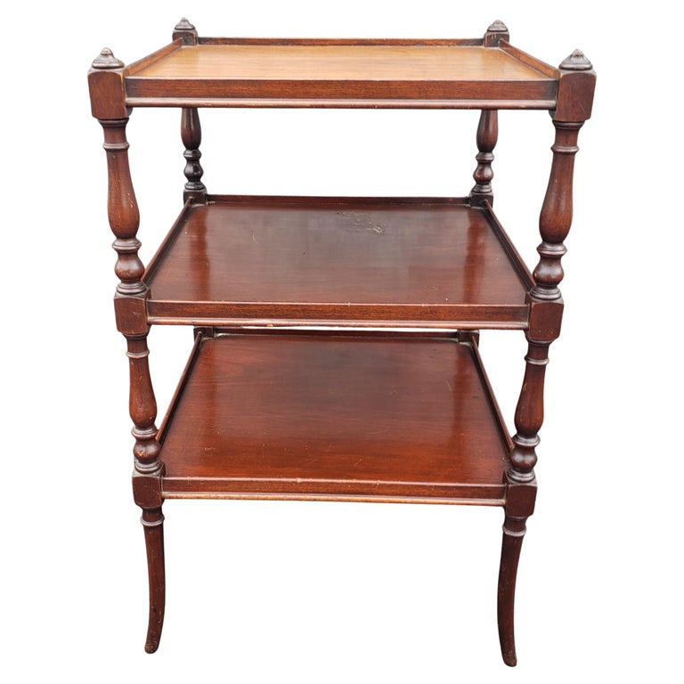 Regency Style Mahogany Three Tier Side Table For Sale at 1stDibs