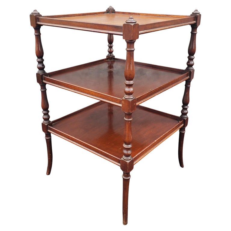 Regency Style Mahogany Three Tier Side Table For Sale at 1stDibs