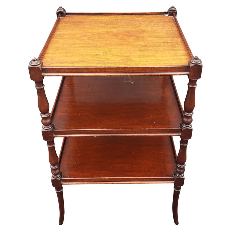 Regency Style Mahogany Three Tier Side Table For Sale at 1stDibs