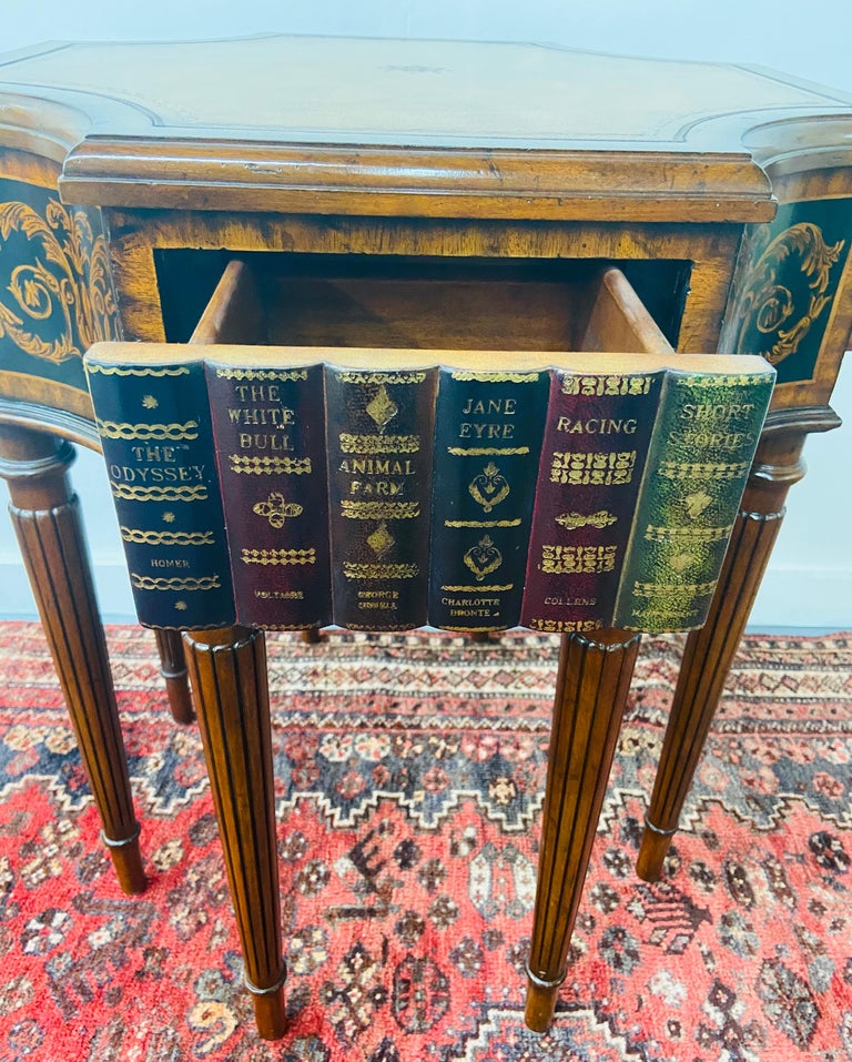 Regency Style Maitland Smith Mahogany and Leather Library Book Table, a ...