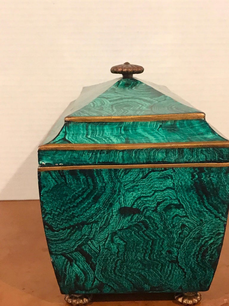 Regency Style Malachite Sarcophagus Covered Box, by Maitland Smith For ...