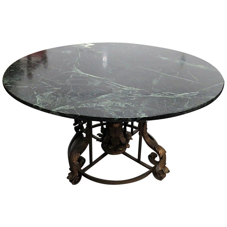 Regency Style Marble-Top Dining Room Table For Sale at 1stDibs