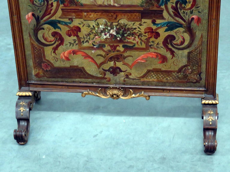 Regency Style Oil Painted Screen For Sale at 1stDibs
