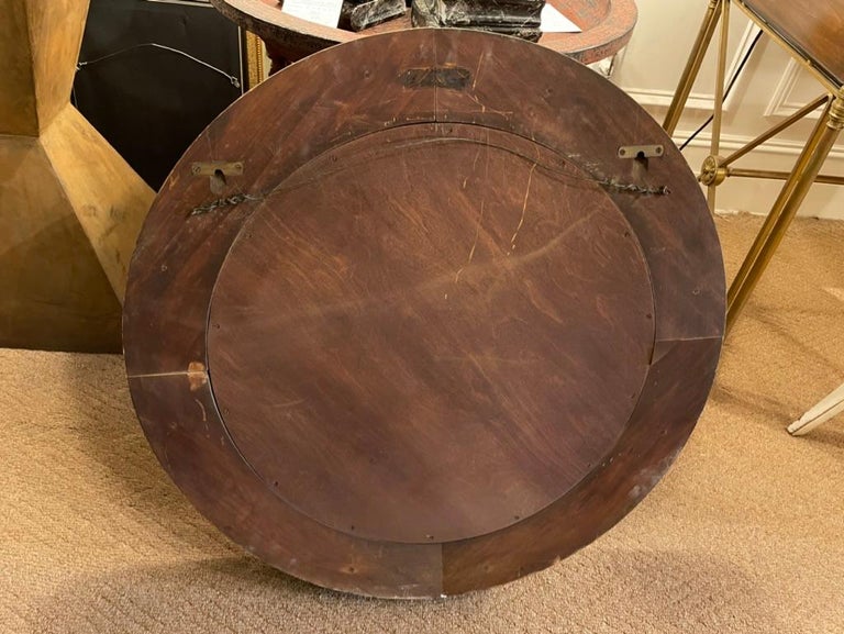 Regency Style Painted and Gilt Wood Round Convex Bullseye Mirror at 1stDibs