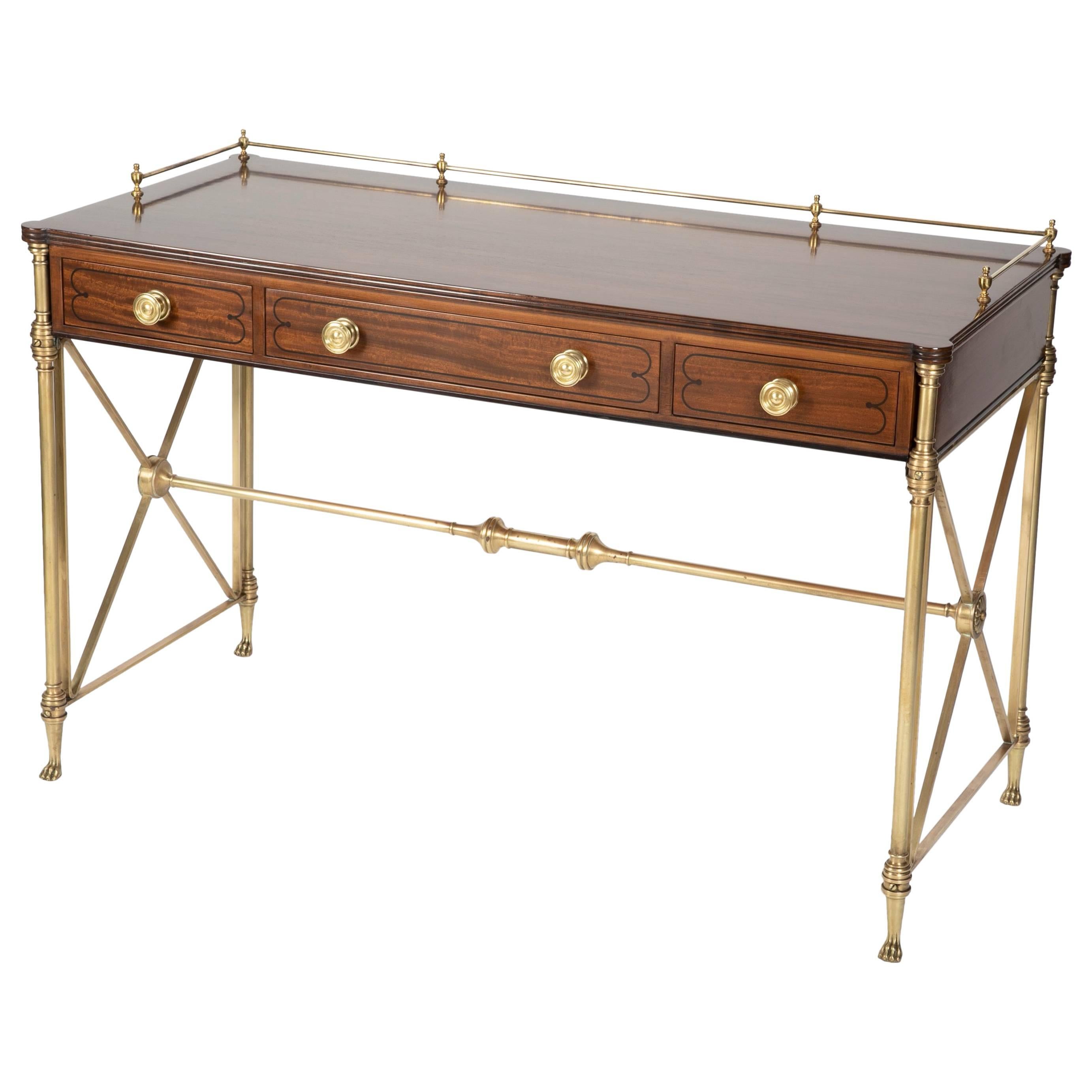 Regency Style Rosewood and Bronze Campaign Desk at 1stDibs