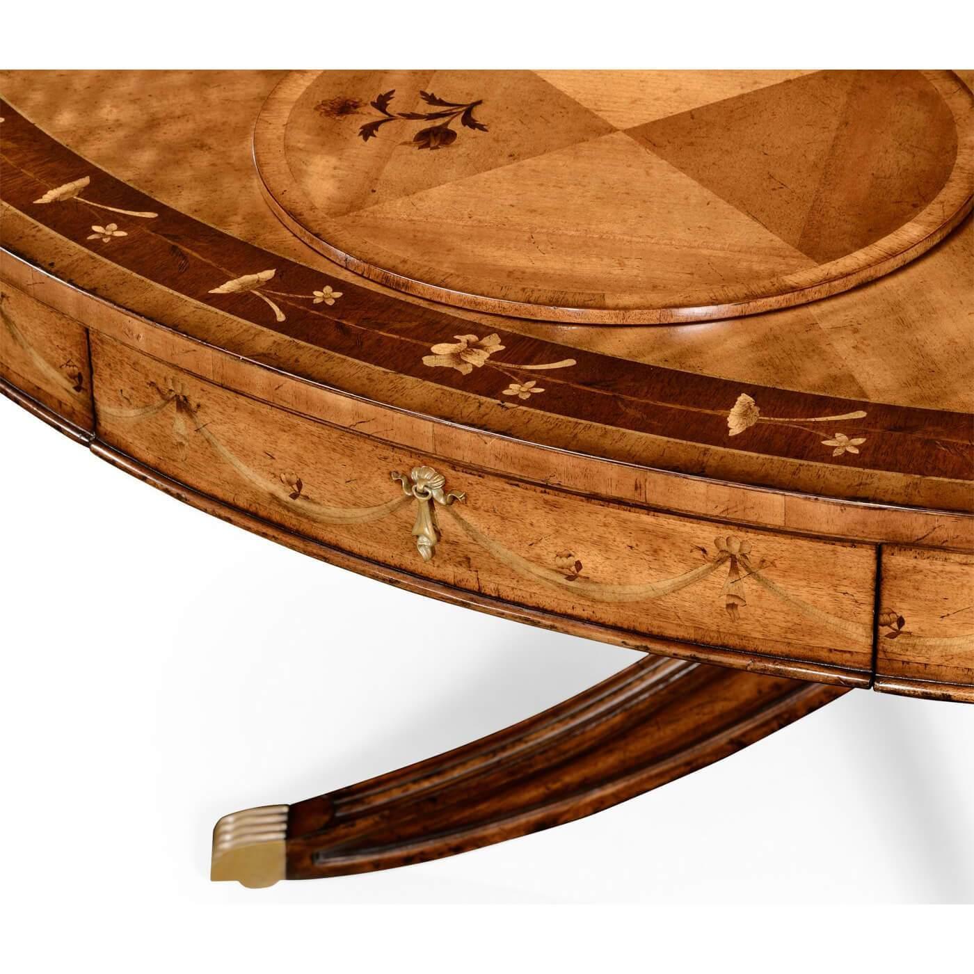 Regency Style Satinwood Round Dining Table at 1stDibs