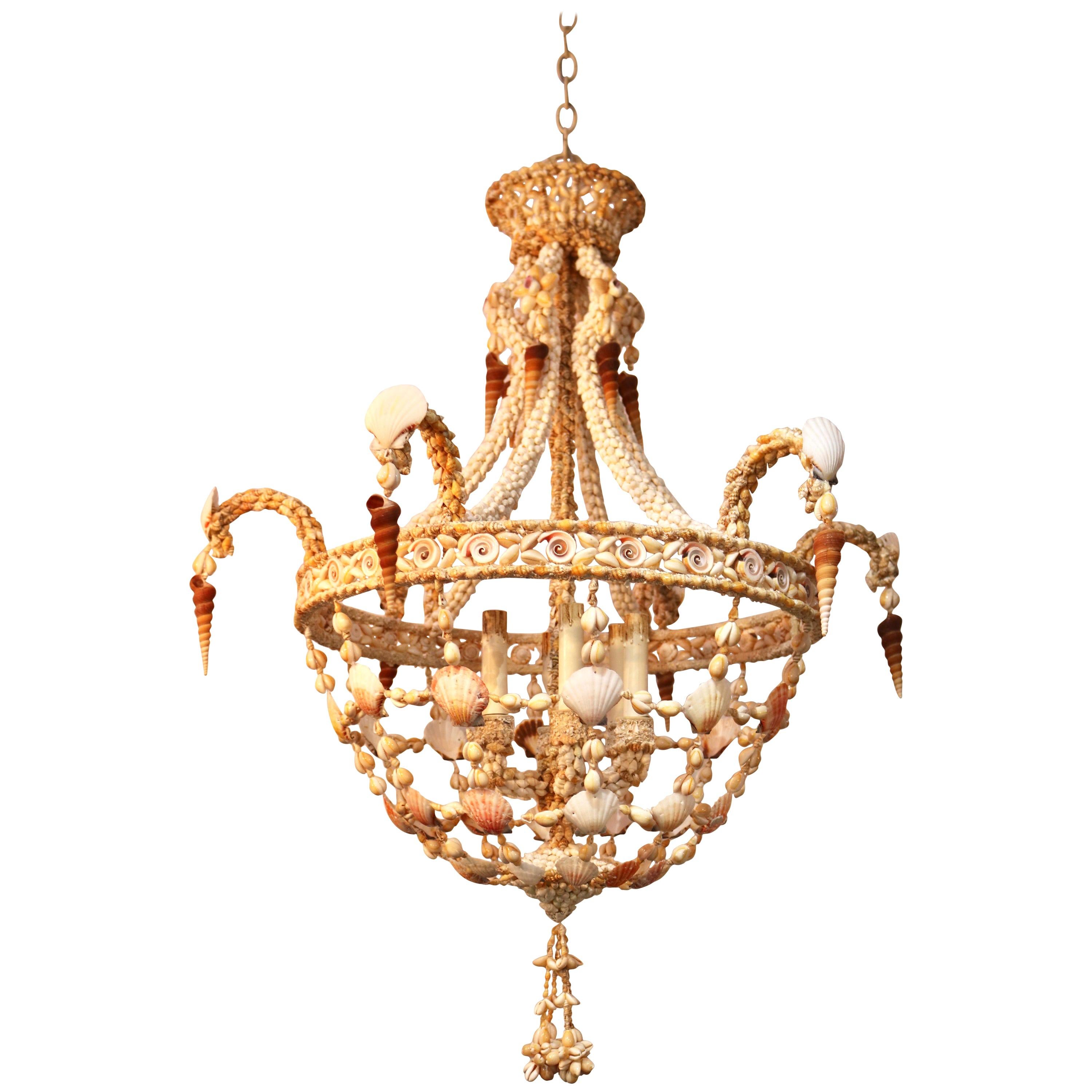 Large-Scale, Bespoke, Hollywood-Regency, Silver and Chrome Clam Shell ...