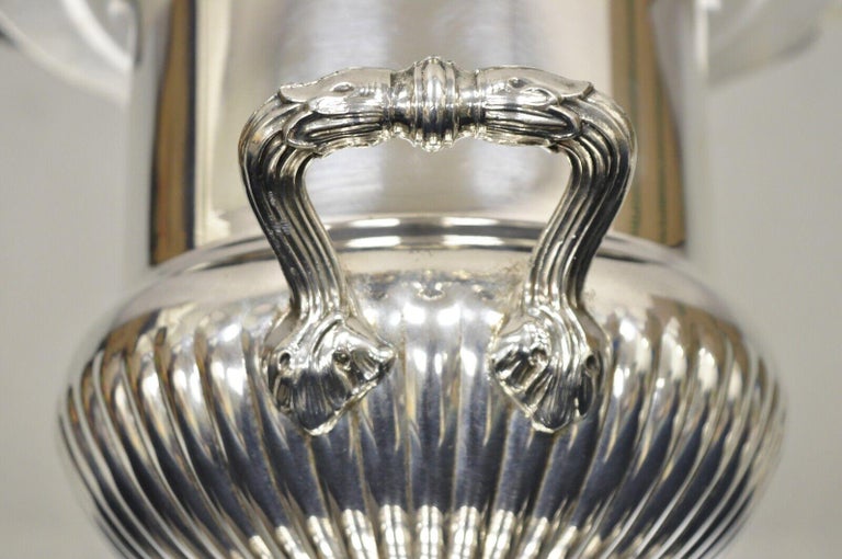 Regency Style Silver Plated Ribbed Champagne Bucket Trophy Cup Wine Ice ...