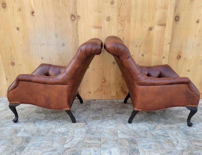 Regency Style Tufted Sleepy Hollow Fireside Lounge Chairs Newly ...