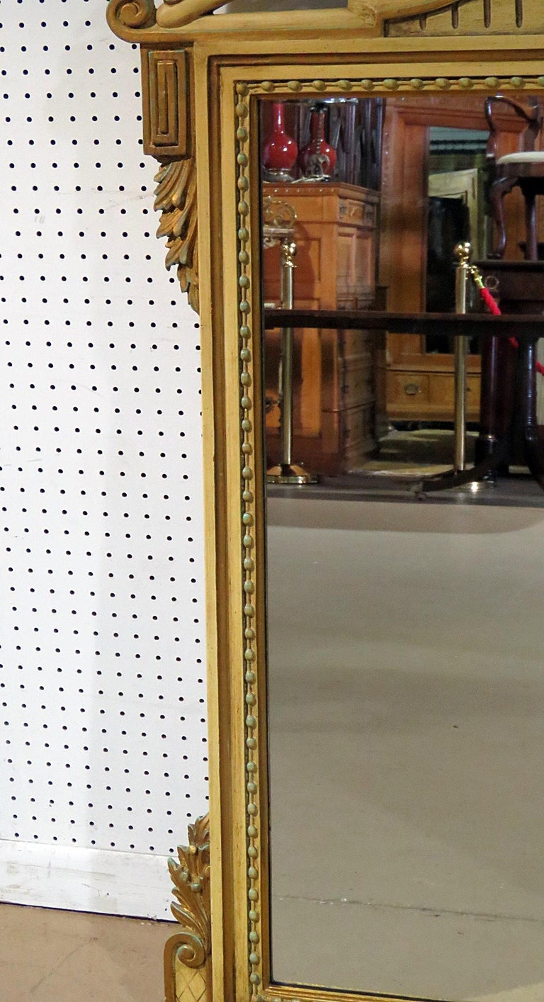 Gilded Carved French Mirror Depicting Basket of Flowers with a Rake and ...