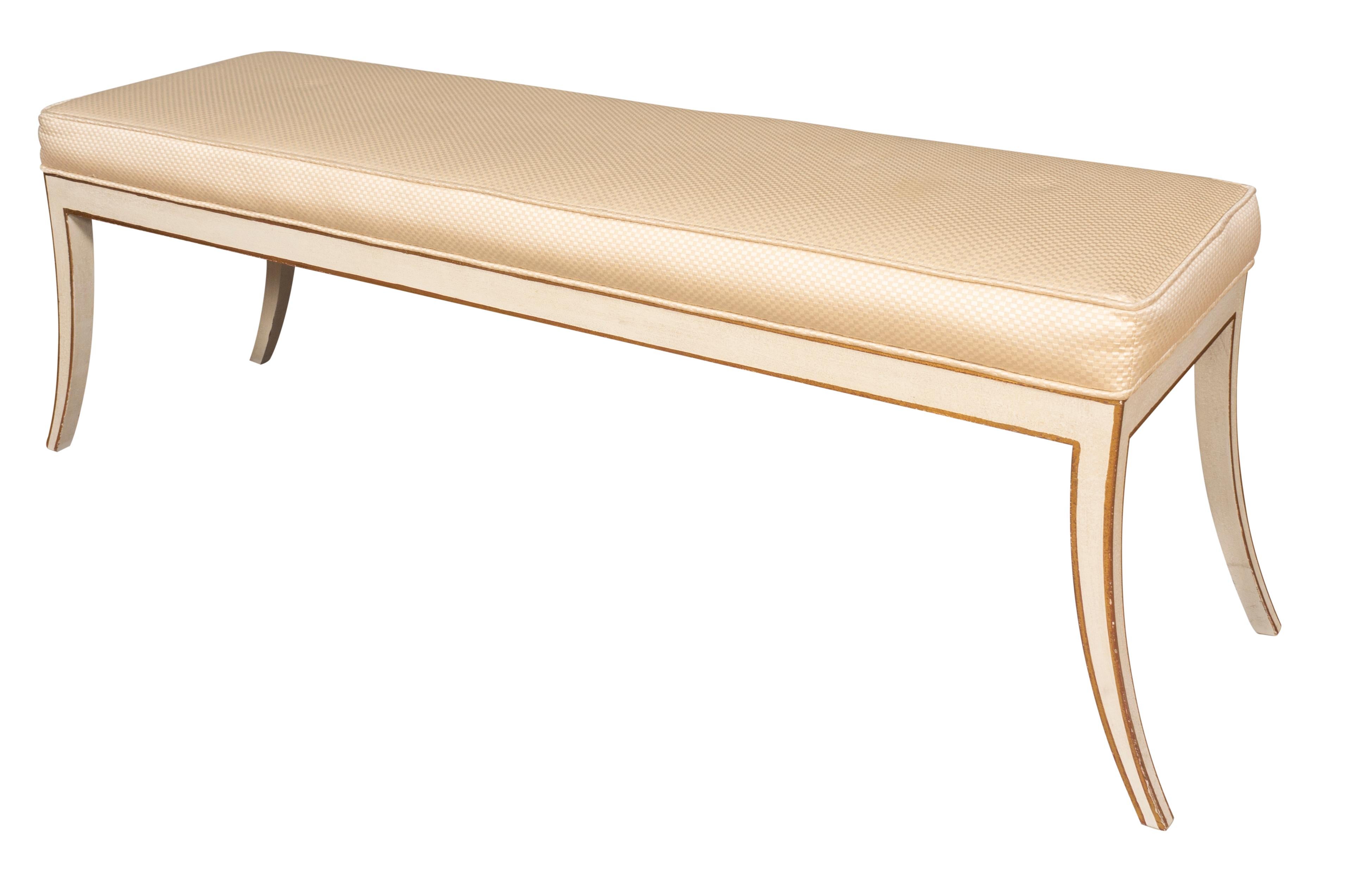 Regency Style White Painted And Gilded Bench For Sale at 1stDibs