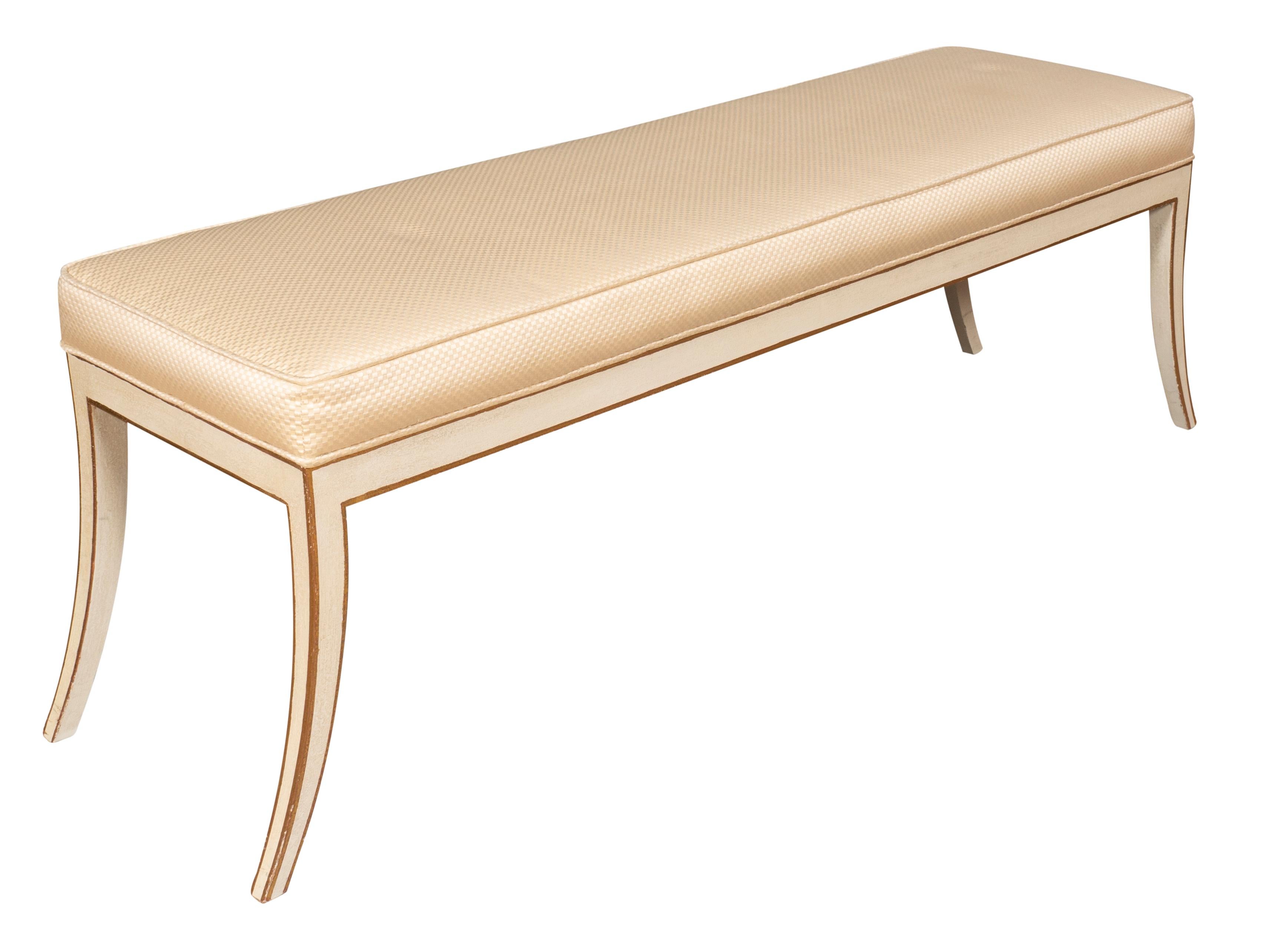 Regency Style White Painted And Gilded Bench For Sale at 1stDibs