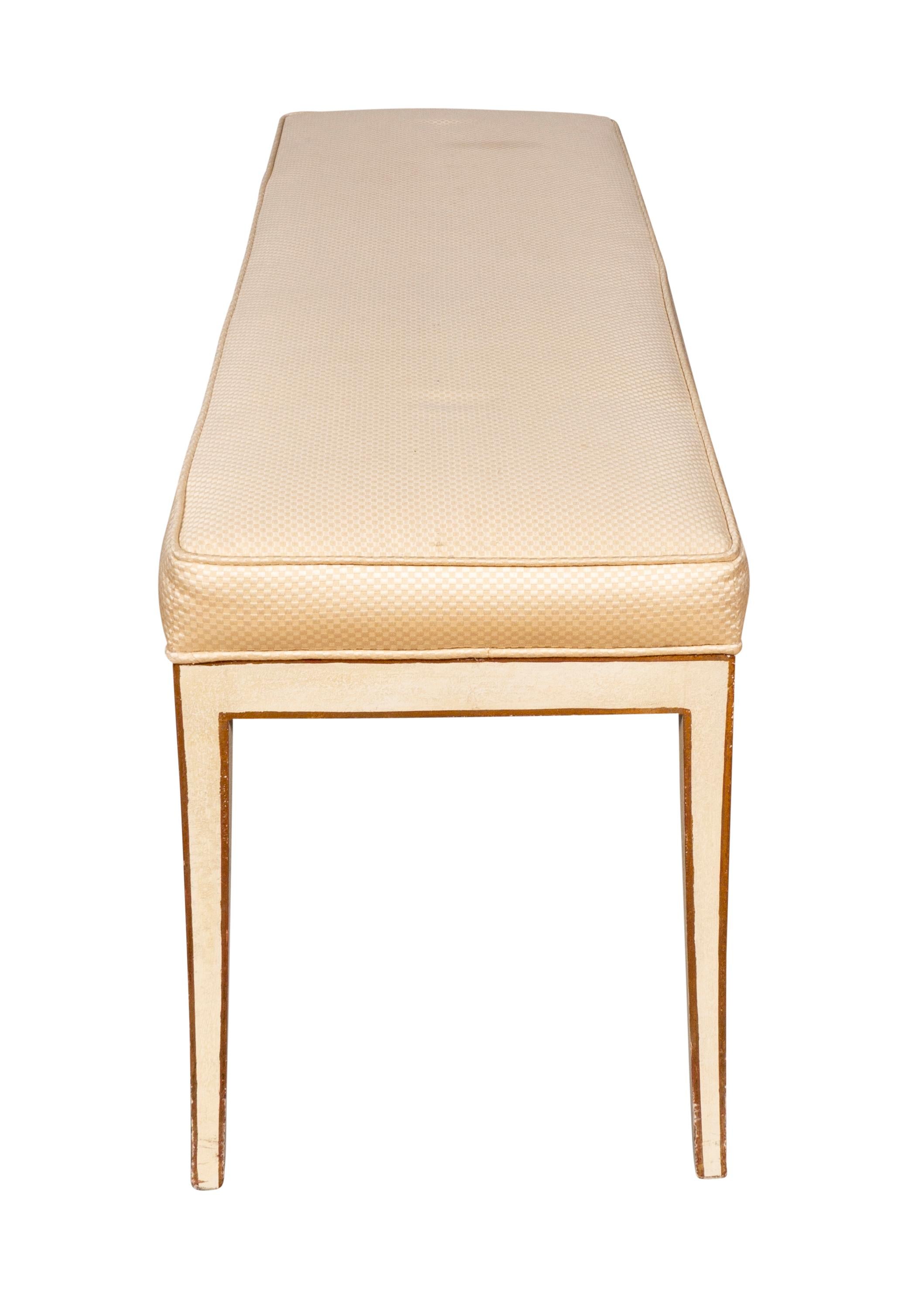 Regency Style White Painted And Gilded Bench For Sale at 1stDibs