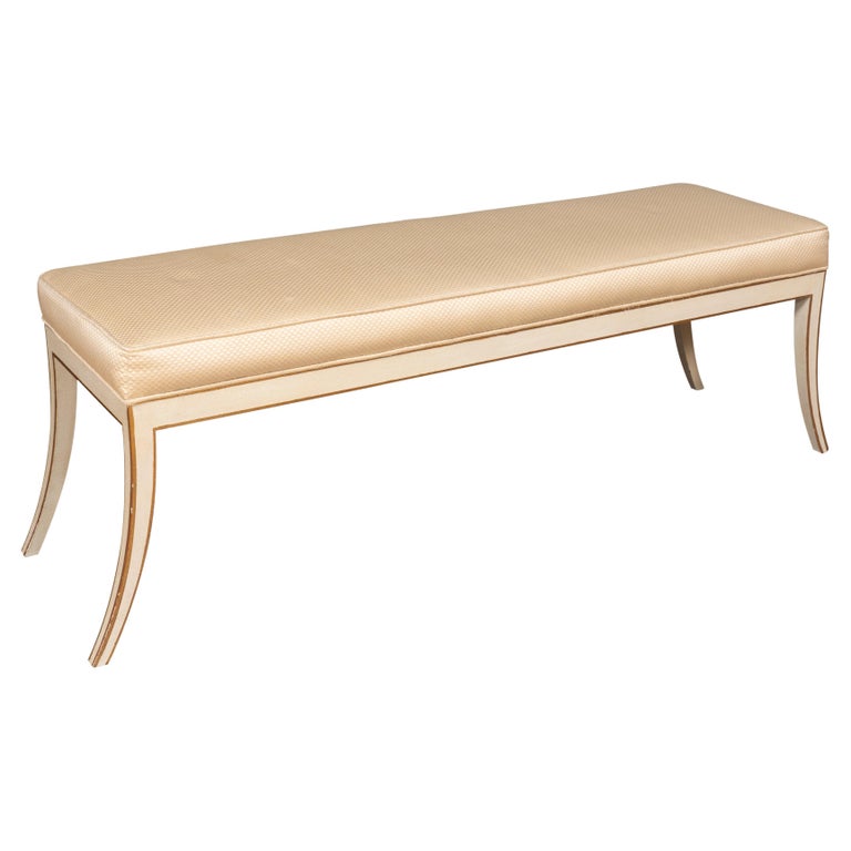 Regency Style White Painted And Gilded Bench For Sale at 1stDibs
