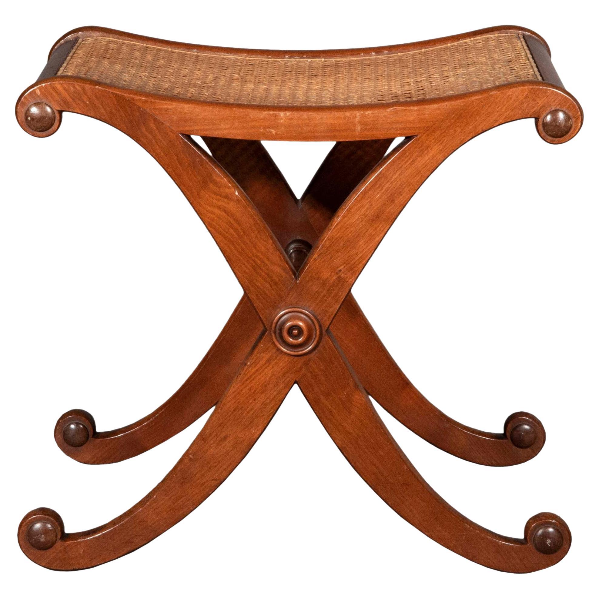 Regency Style X-Frame Stool For Sale at 1stDibs