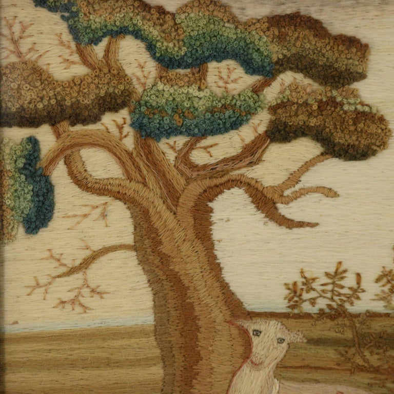 Regency Woolwork Deer Embroidery, Mary Clark 1826 For Sale at 1stDibs