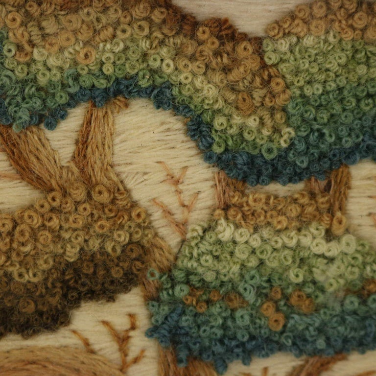 Regency Woolwork Deer Embroidery, Mary Clark 1826 For Sale at 1stDibs