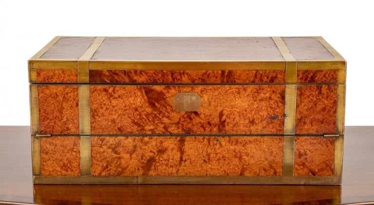 Regency Writing Box Amboyna Leather Campaign Letter Slope For Sale at ...