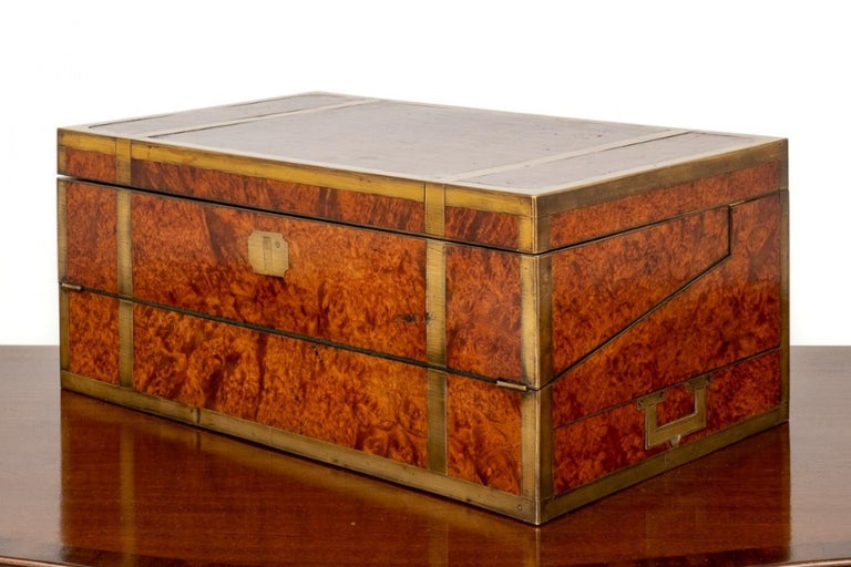 Regency Writing Box Amboyna Leather Campaign Letter Slope For Sale at ...