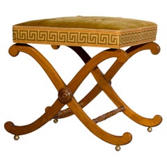 Antique Regency Chinoiserie X-Frame Stool at 1stDibs