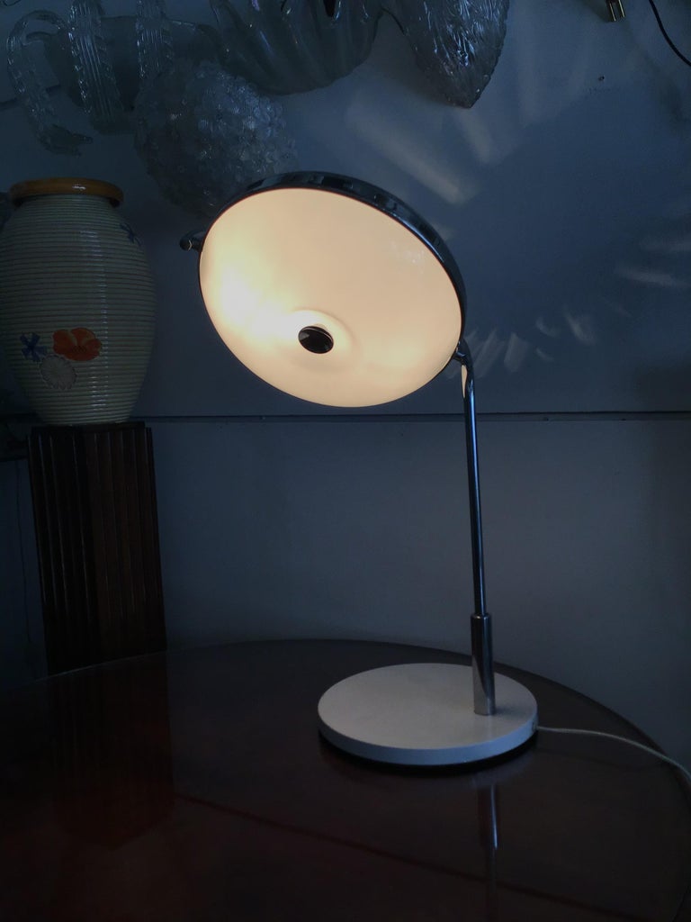 Reggiani Exclusive Table Lamp Metal Crome Iron Plexiglass, 1967, Italy ...